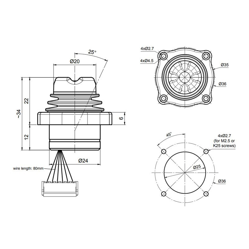 Série SK 220 - Joysticks miniature à 1 ou 2 axes | Mescan