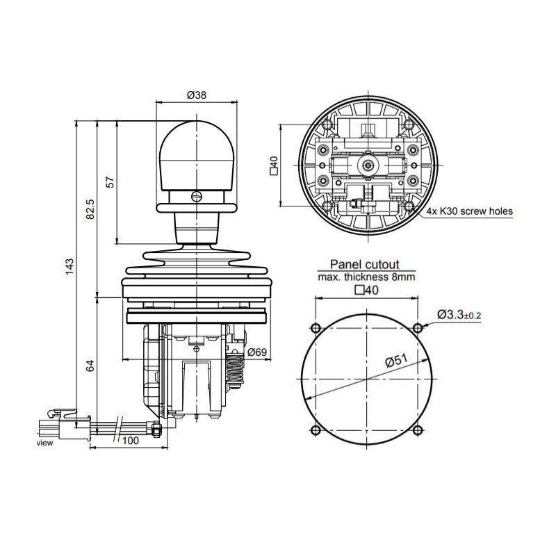 Série SK 216 - Joysticks haute résistance 1 axe | Mescan